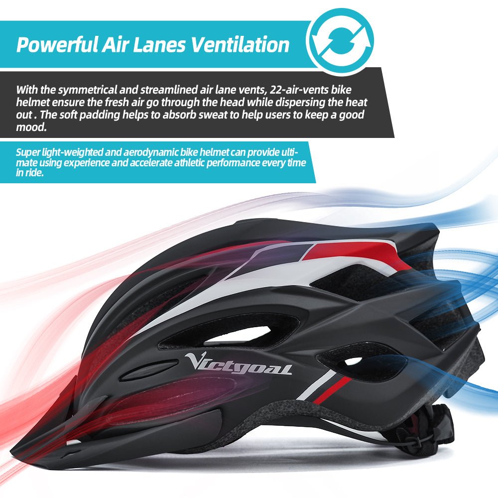 VICTGOAL // Bicycle Helmet Men with Visor & Light Road Bicycle Helmet MTB Cycling Helmet